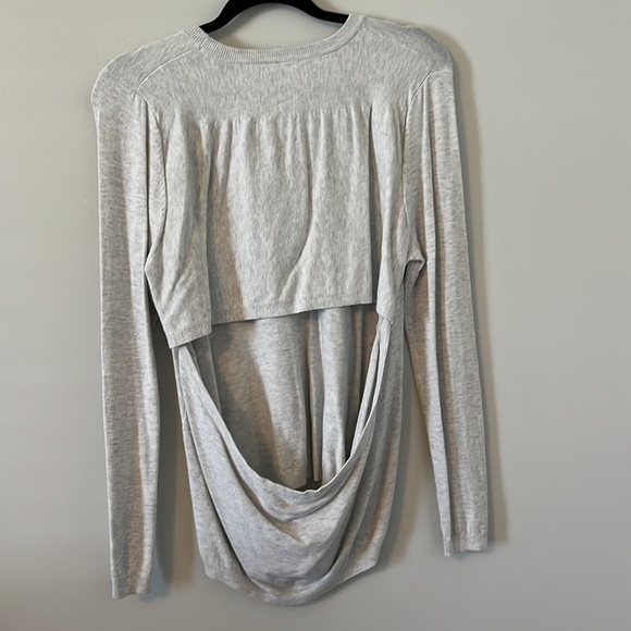 Fabletics | Sweaters | Fabletics Light Grey Cutout Back Sweater | Poshmark